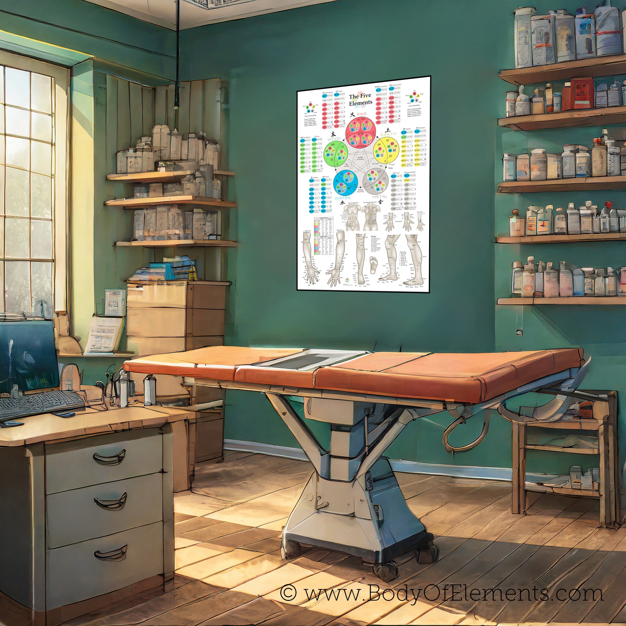 Five Elements of Acupuncture Points Poster – Body of Elements