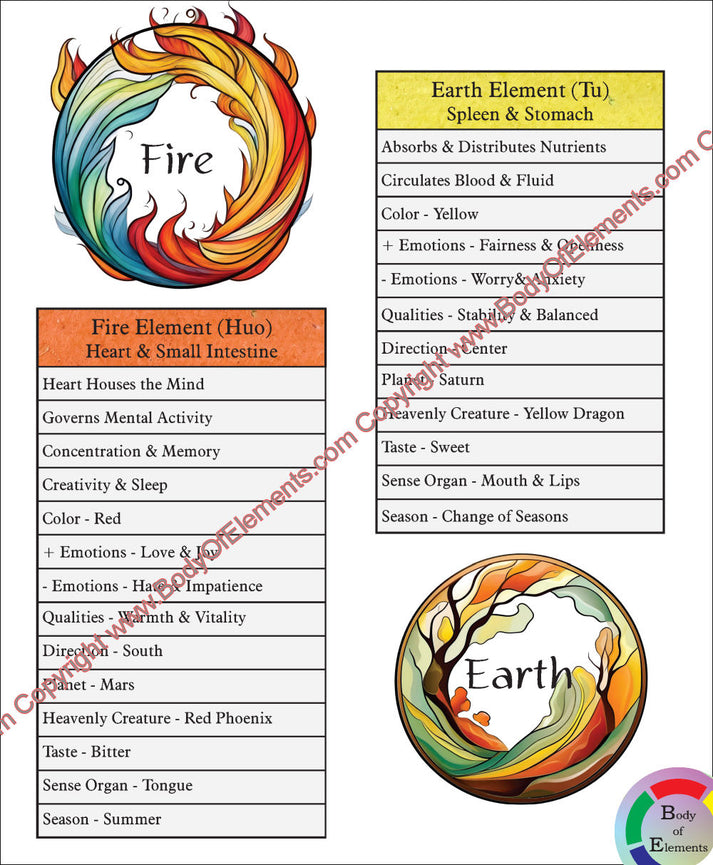Five Elements Characteristics TCM Poster – Body of Elements