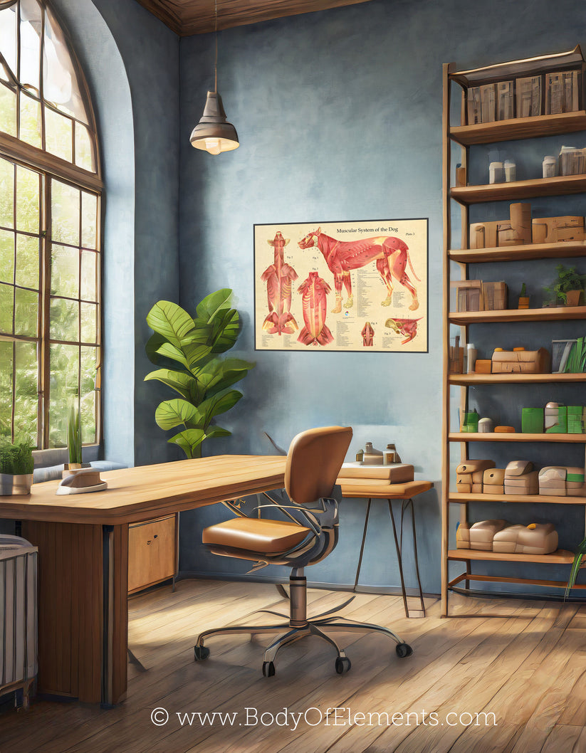 Dog Muscular Anatomy Poster 18" X 24" – Body of Elements