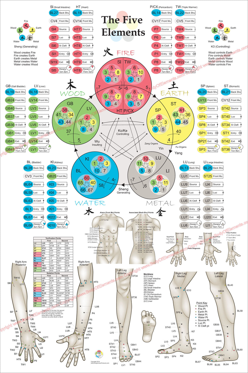 Five Elements of Acupuncture Points Poster – Body of Elements